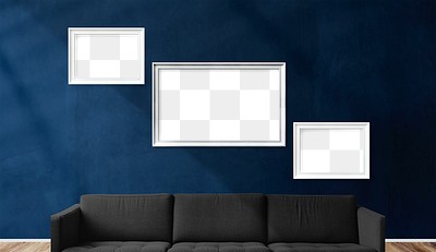 Picture frame mockups dark blue | Premium PNG - rawpixel