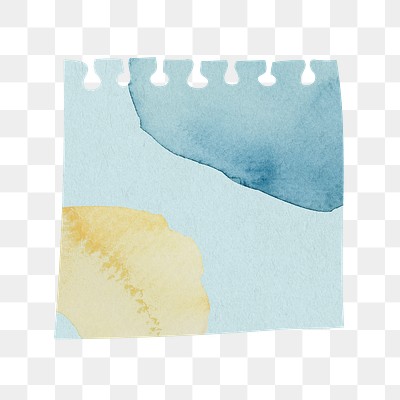 Blue watercolor patterned paper note | Premium PNG Sticker - rawpixel