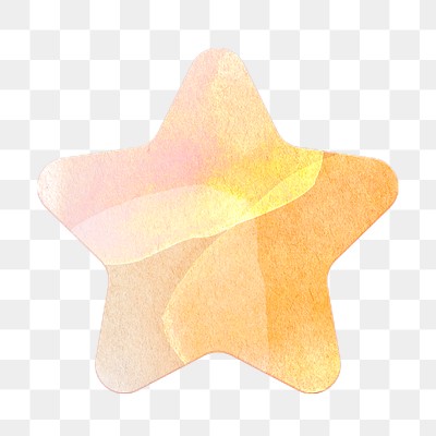 Yellow watercolor textured star shape | Premium PNG Sticker - rawpixel
