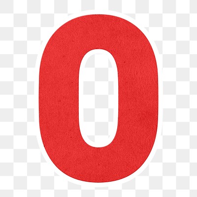 Red number zero sticker design | Premium PNG Sticker - rawpixel