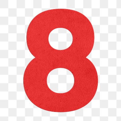 Red number eight design element | Premium PNG Sticker - rawpixel