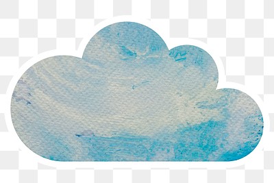 Watercolor textured paper cloud sticker | Premium PNG Sticker - rawpixel