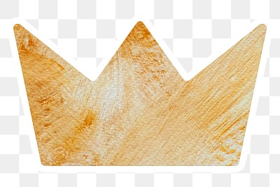 Watercolor textured paper crown sticker | Premium PNG Sticker - rawpixel