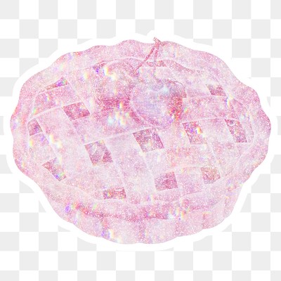 Pink holographic cherry pie sticker | Premium PNG Sticker - rawpixel