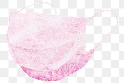 Pink holographic face mask design | Premium PNG Sticker - rawpixel