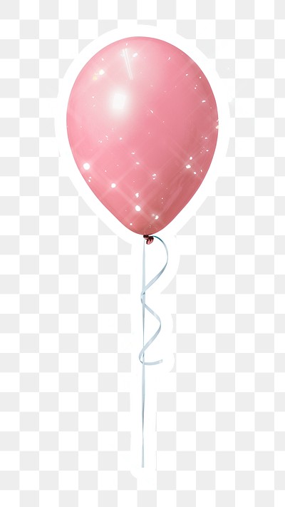 Sparkling pink balloon sticker white | Premium PNG Sticker - rawpixel