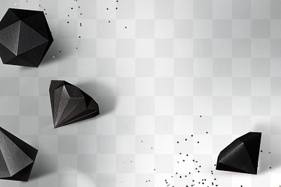3D black icosahedron and asymmetric | Premium PSD - rawpixel