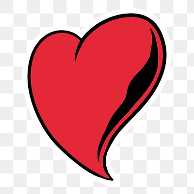 Red heart sticker white border | Premium PNG Sticker - rawpixel
