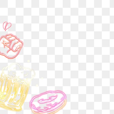 Cute neon frame design element | Premium PNG - rawpixel