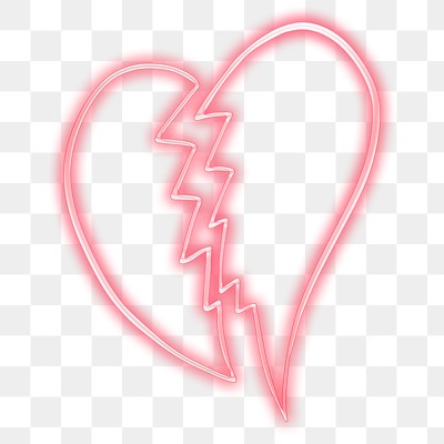 Neon red broken heart sticker | Premium PNG Sticker - rawpixel