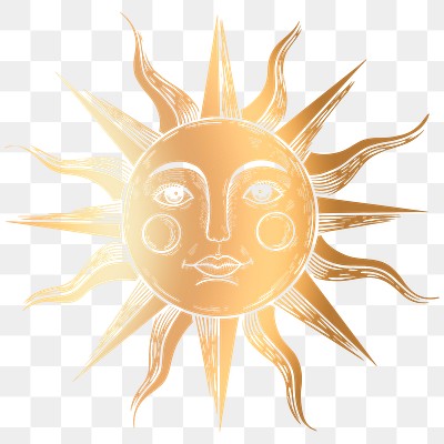 Golden sun face sticker overlay | Premium PNG Sticker - rawpixel
