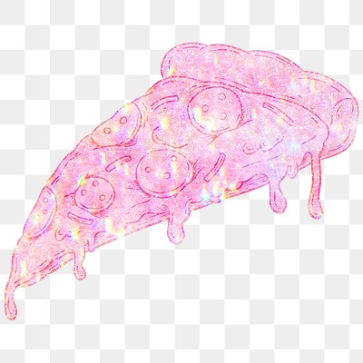 Pink holographic pepperoni pizza sticker | Premium PNG Sticker - rawpixel