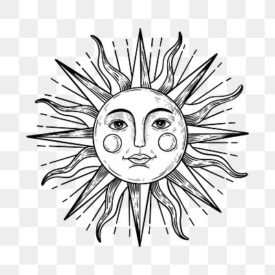 Sun face outline sticker overlay | Premium PNG Sticker - rawpixel