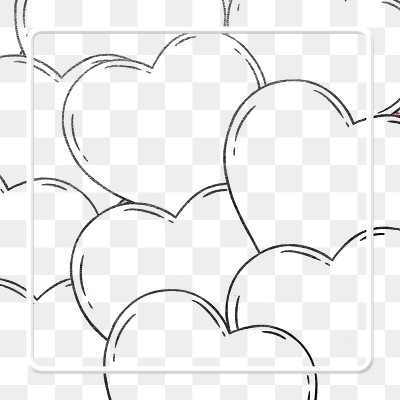 Square hand drawn heart frame | Premium PNG - rawpixel