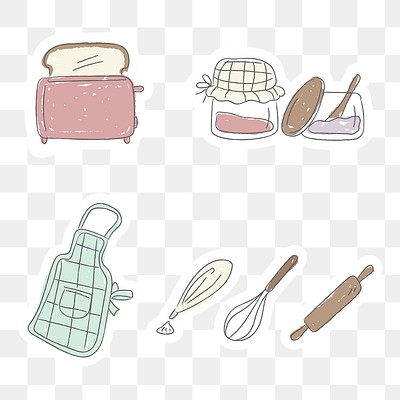 Cute kitchen stickers journaling set | Premium PNG - rawpixel
