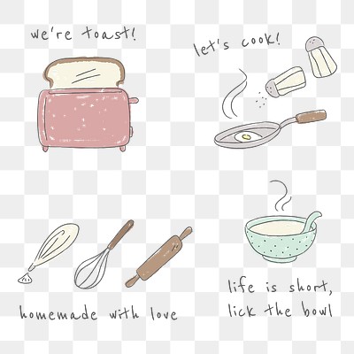 Cute food stickers text set | Premium PNG - rawpixel