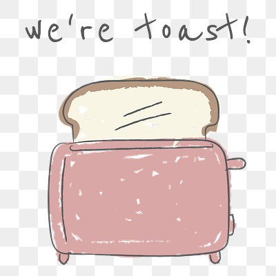 Doodle pink bread toaster design | Premium Vector - rawpixel