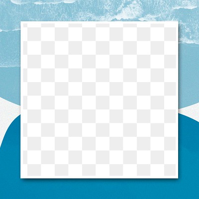 Blue blank square frame png | Premium PNG - rawpixel