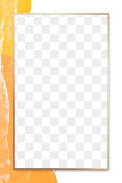 Orange pattern gold frame psd | Premium PSD - rawpixel