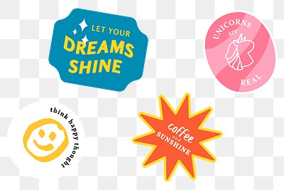 Retro word sticker png collection | Premium PNG - rawpixel