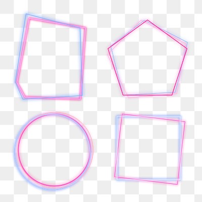 Neon geometric frame design element | Premium PNG - rawpixel