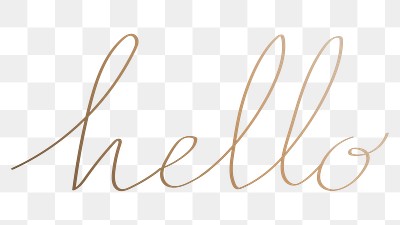 Golden hello cursive typography design | Free PNG Sticker - rawpixel