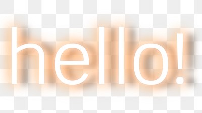 Orange hello neon typography design | Premium PNG Sticker - rawpixel