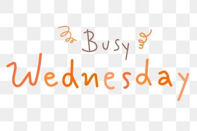 Busy Wednesday weekday typography design | Premium PNG Sticker - rawpixel