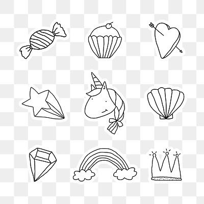 Cute doodle style sticker white | Premium PNG - rawpixel