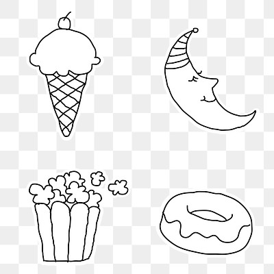 Cute doodle style sticker white | Premium PNG - rawpixel