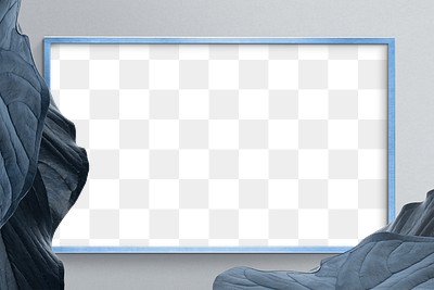 Blue frame leaf border psd | Premium PSD - rawpixel