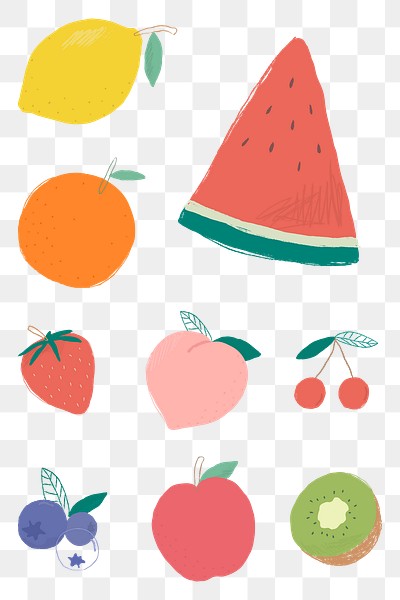 Colorful pastel fruit illustration set | Premium Photo - rawpixel