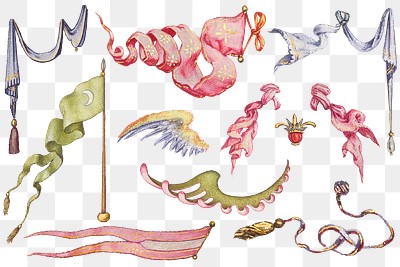 Heraldic flag and ribbon medieval | Premium PNG - rawpixel