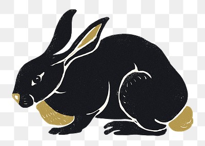 Black rabbit png animal sticker | Free PNG Sticker - rawpixel