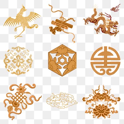 Chinese art png gold decorative | Premium PNG Sticker - rawpixel