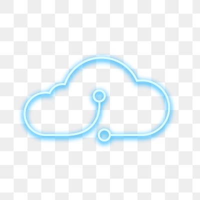 Blue neon cloud icon png | Premium PNG Sticker - rawpixel