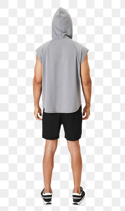 Png men's gray hoodie rear | Premium PNG Sticker - rawpixel