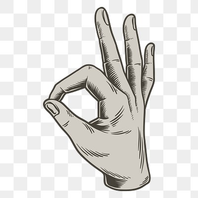 Okay hand sign language design | Premium PNG Sticker - rawpixel