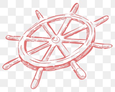 PNG red ship wheel printmaking | Premium PNG Sticker - rawpixel