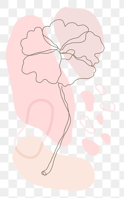 Png flower single line in pink | Premium PNG Sticker - rawpixel