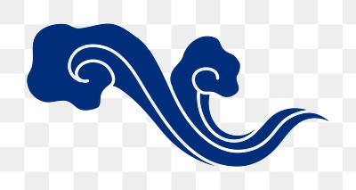 Japanese cloud sticker, blue oriental | Premium PSD - rawpixel