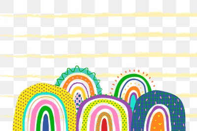 Rainbow PNG, funky doodle transparent | Premium PNG - rawpixel