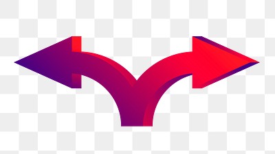 Split arrow png sticker, traffic | Premium PNG Sticker - rawpixel