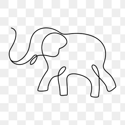 Elephant png logo element, line | Premium PNG Sticker - rawpixel