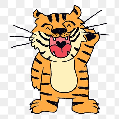 Orange tiger png, animal doodle | Premium PNG Sticker - rawpixel