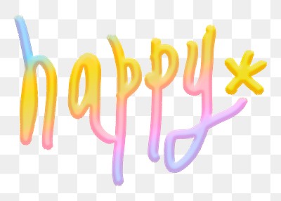 Png happy text collage element, | Premium PNG Sticker - rawpixel