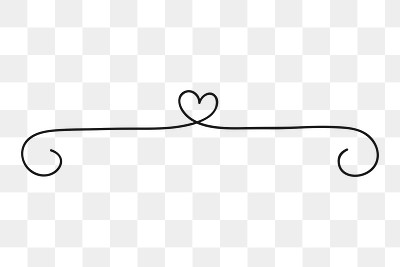 Png sticker heart scroll divider, | Premium PNG Sticker - rawpixel