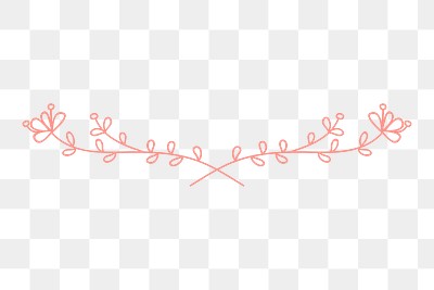 Pink png sticker, botanical divider, | Free PNG Sticker - rawpixel