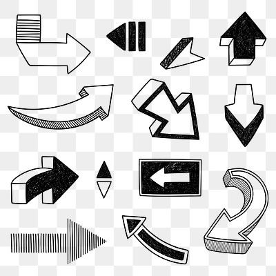Png arrow sticker, hand drawn | Premium PNG Sticker - rawpixel