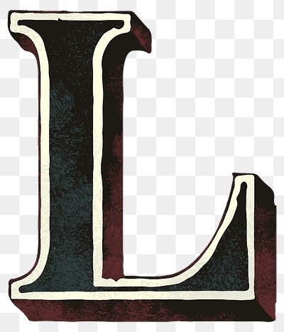 Vintage L alphabet png font | Premium PNG Sticker - rawpixel